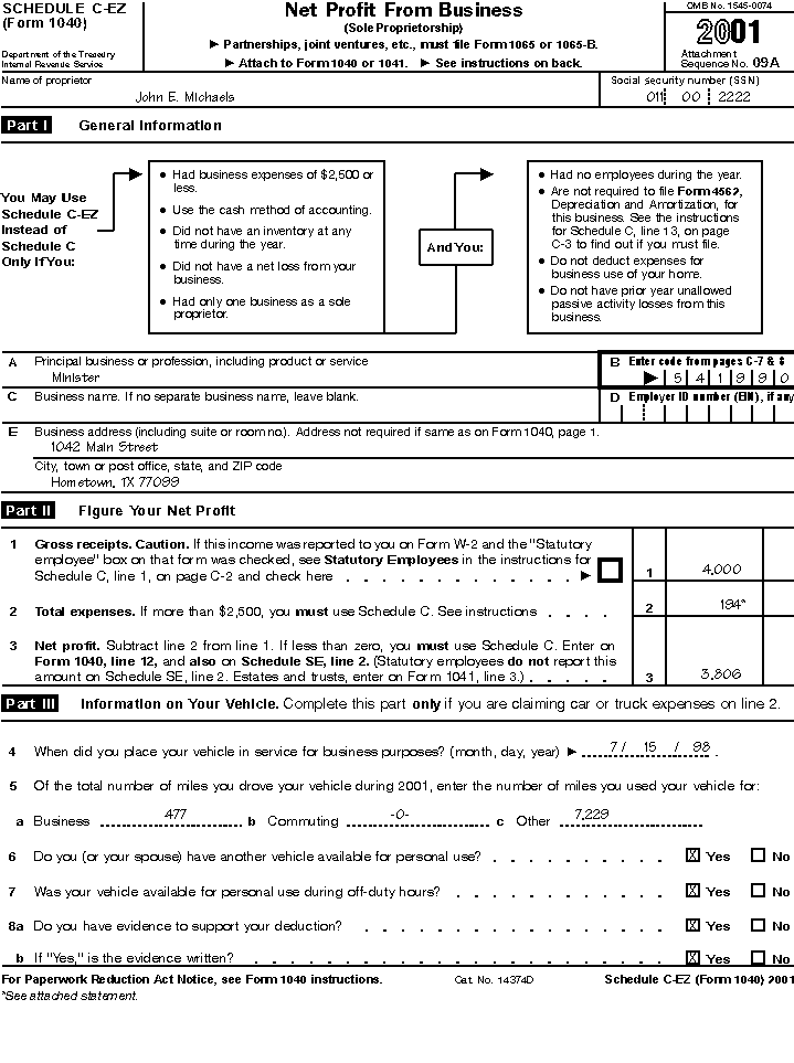 Sch C Example Free 9 Sample Schedule C Forms In Pdf Ms Word A